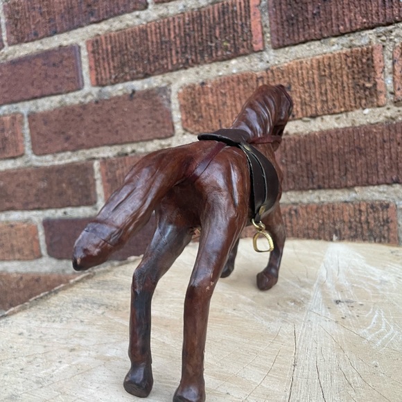 Handmade | Art | Vintage 8 Leather Wrapped Kneeling Horse Figurine With ...